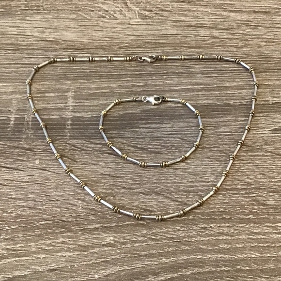 Ibb | Jewelry | Signed Ibb Sterling Silver Two Tone Beaded Necklace ...